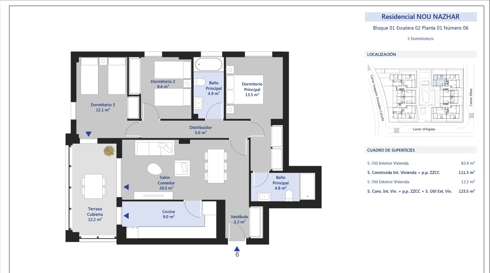 Apartamento nuevo con 3 habs. en Residencial Nou Nazhar, San Juan de ...