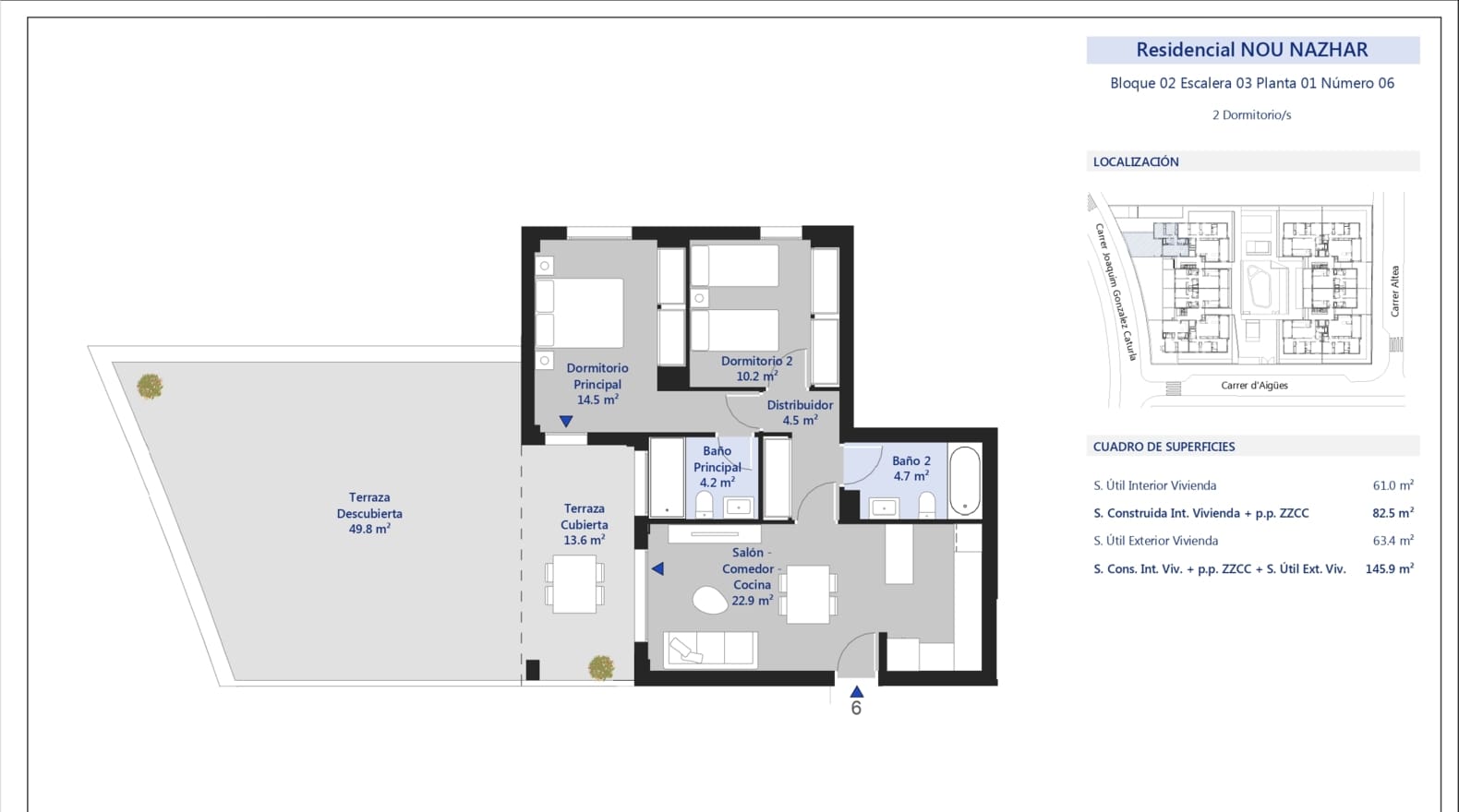 Apartamento nuevo con 2 habs. en Residencial Nou Nazhar, San Juan de ...