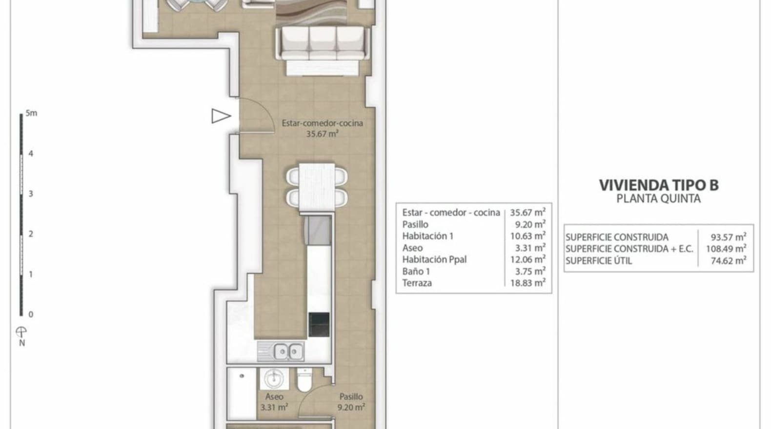 Ático nuevo con 2 habs. en Gabriela Mistral 15, Torrente