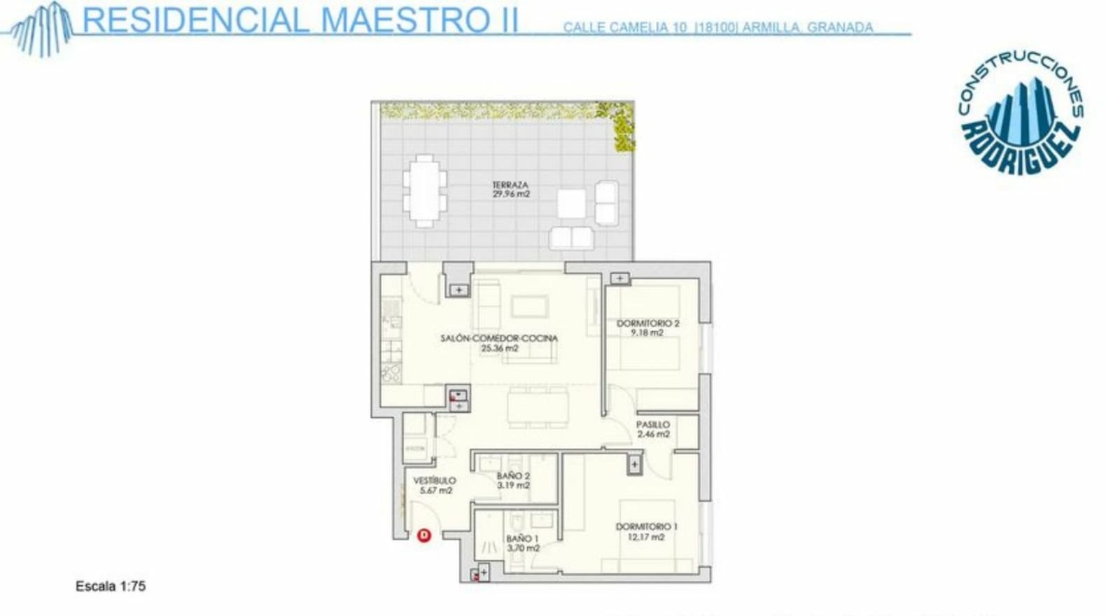 Apartamento nuevo con 2 habs. en Edificio Maestro II, Armilla