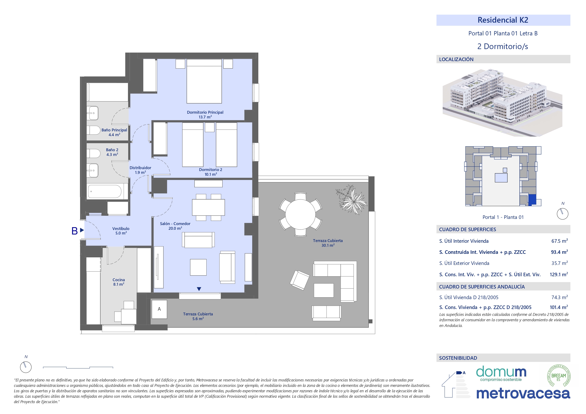 Apartamento nuevo con 2 habs. en Residencial K2, Sevilla